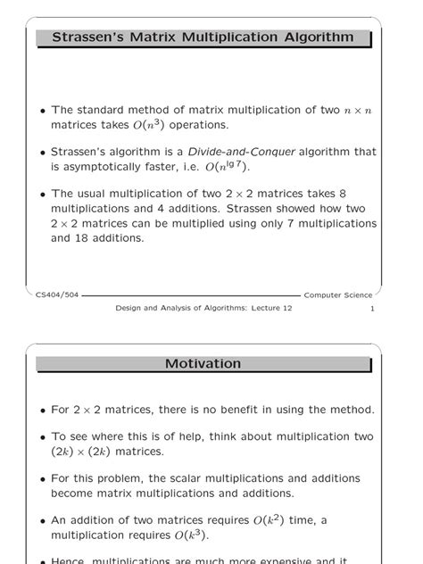 strassen s matrix mult pdf time complexity algorithms and data