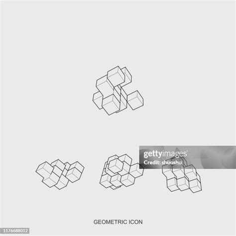 Set Of 3d Cube Structure Model Pattern Icon For Design High Res Vector