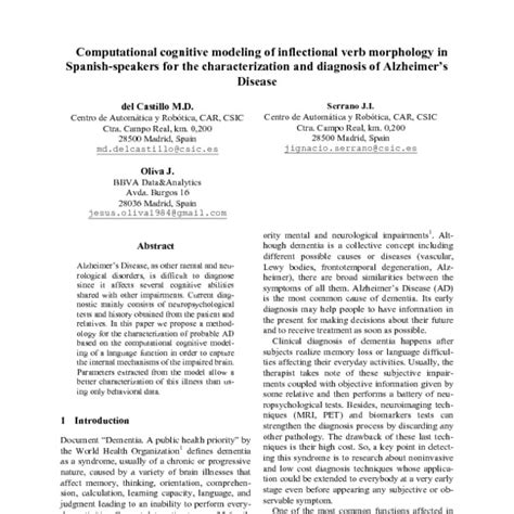 Computational Cognitive Modeling Of Inflectional Verb Morphology In Spanish Speakers For The