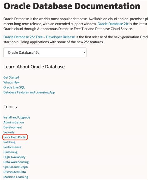Introducing The Oracle Database Error Help Portal Database