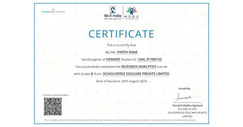Parth Rane On Linkedin Successfully Completed The Business Analytics