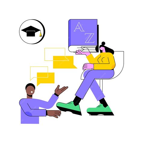 이중 언어 몰입 프로그램 추상 개념 벡터 일러스트 레이 션 프리미엄 벡터