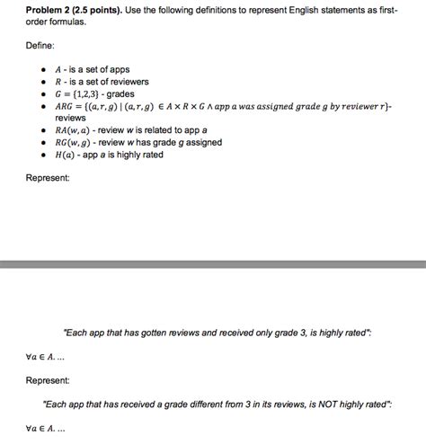 Solved Problem Points Use The Following Definitions Chegg Com