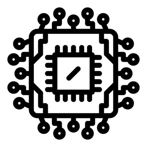 premium vector electronic processor icon outline electronic processor