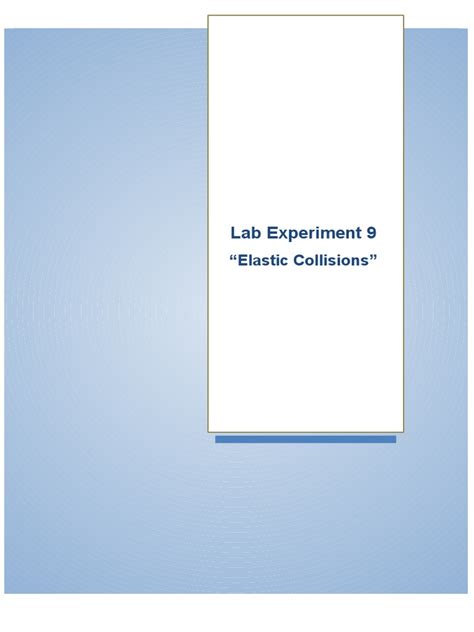 Lab Experiment 8 Pdf Collision Momentum