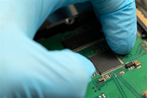 Premium Photo Cpu Chip On Motherboard With Microcircuits And Other Computer Parts