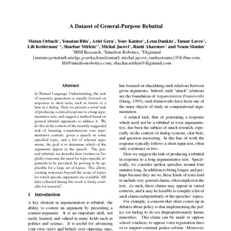 A Dataset Of General Purpose Rebuttal Acl Anthology
