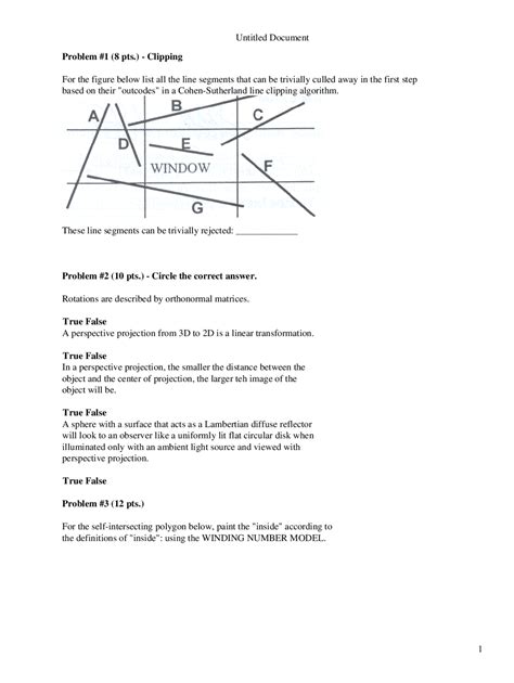 orthonormal matrices foundations of computer graphics exams docsity