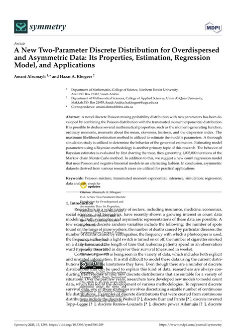 Pdf A New Two Parameter Discrete Distribution For Overdispersed And