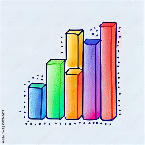 Colorful Column Graph Clipart Simple Column Chart Watercolor Style 2d