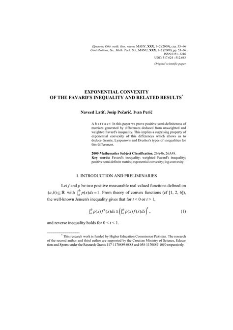 Pdf Exponential Convexity Of The Favards Inequality And Related Results