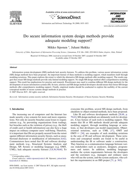 Pdf Do Secure Information System Design Methods Provide Adequate