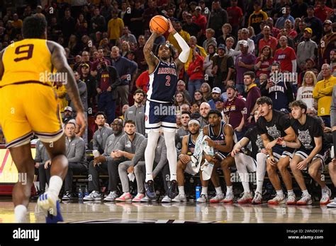 Arizona Wildcats Guard Caleb Love 2 Shoots A Three Pointer In The Second Half Of The NCAA