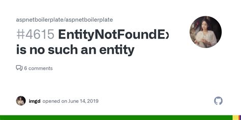 entitynotfoundexception there is no such an entity · issue 4615