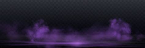 보라색 연기 또는 안개 투명한 배경에 오버레이 효과 뜨거운 불과 불꽃 마법의 안개 바닥에 증기 추상적인 벡터 일러스트 레이 션 검은색에 대한 스톡 벡터 아트 및 기타 이미지