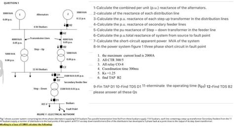 Solved 1 Calculate The Combined Per Unit P U Reactance Of