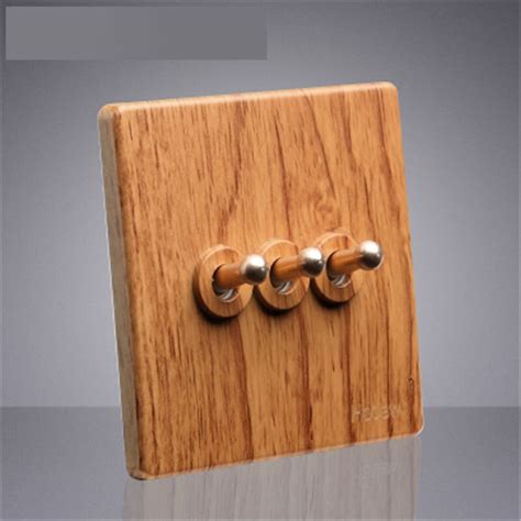 16a Retro Stainless Steel Wood Brass Toggle Switch Grandado
