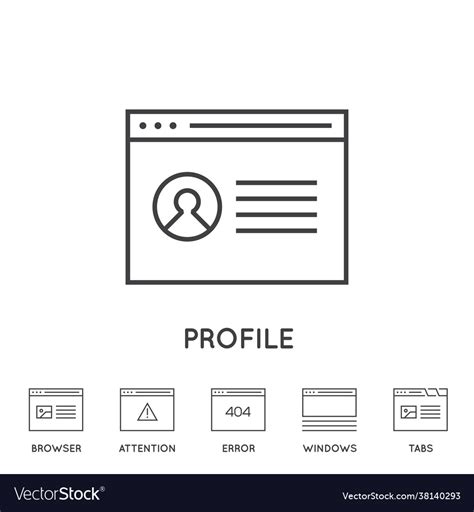 Set Minimal Browser Developing App And Coding Vector Image
