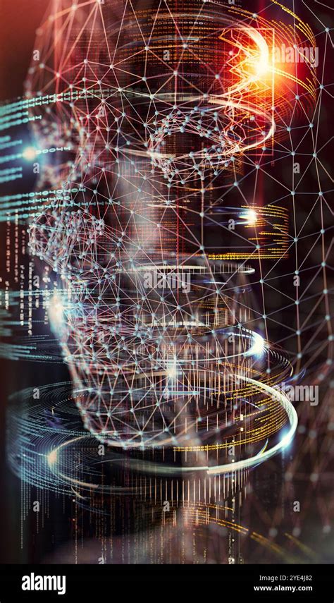 Cyborg And Net For Biometrics Concept Big Data And Machine Learning