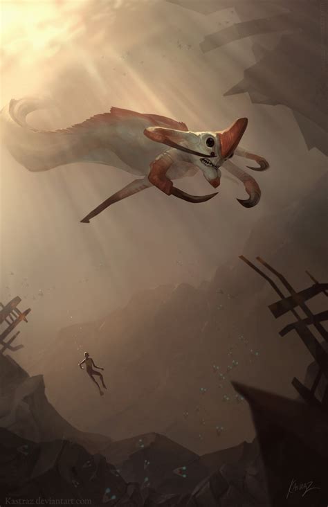 Reaper Leviathan Boomerang And Ryley Robinson Subnautica Drawn By