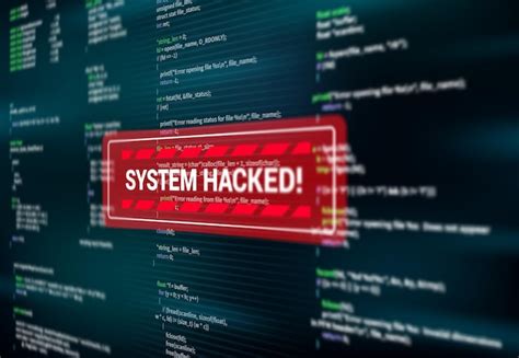 premium vector system hacked warning alert message on screen of