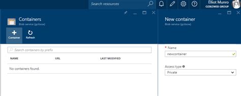 how to create an azure storage container in the new portal gcits