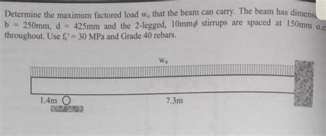 solved determine the maximum factored load w that the beam