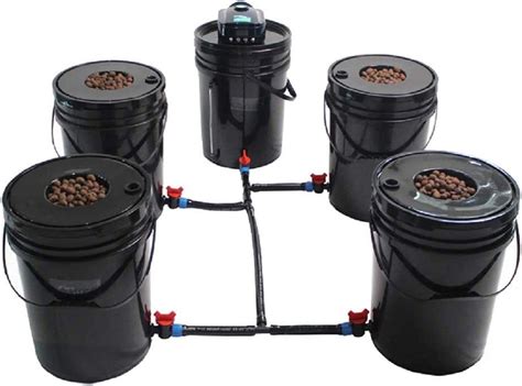 Deep Water Culture Hydroponic System 5 Gallon 4 Bucket Dwc Kit