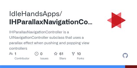 Github Idlehandsappsihparallaxnavigationcontroller Ihparallaxnavigationcontroller Is A