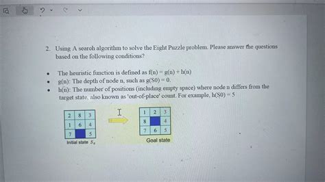 Using A Search Algorithm To Solve The Eight Puzzle