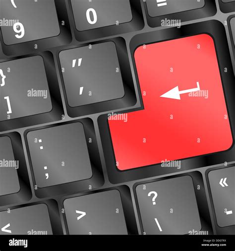 Blank Red Button On The Keyboard Close Up Stock Photo Alamy