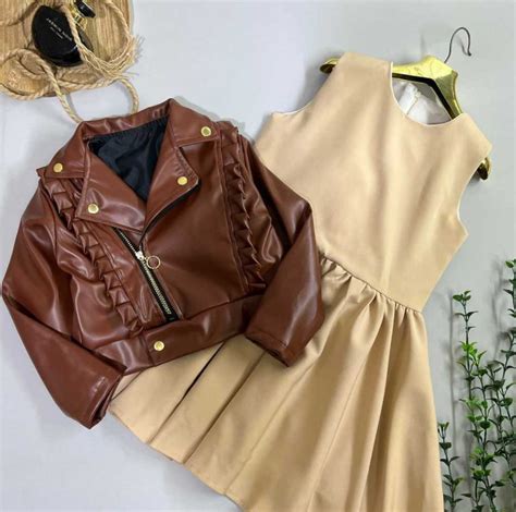 سارافون کت چرم دخترانه مجلسی 💖💖💖 فروشگاه لباس بچه گانه سیپورت