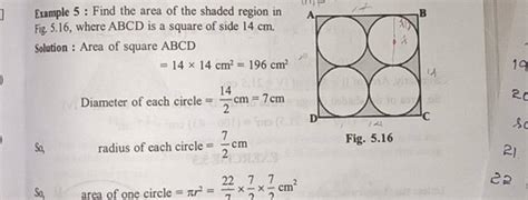 Example 5 Find The Area Of The Shaded Region In Fig 516 Where Abcd I