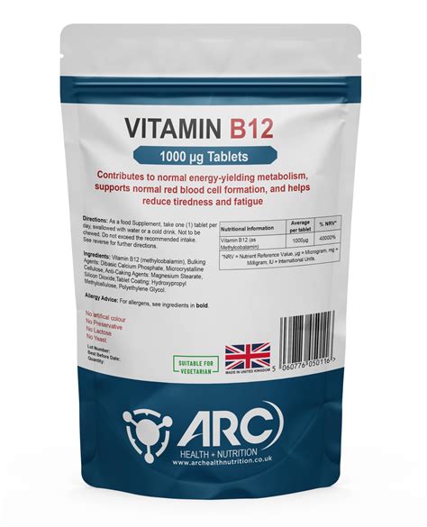 Methylcobalamin 1000mcg Vitamin B12 Supplement High Strength B12