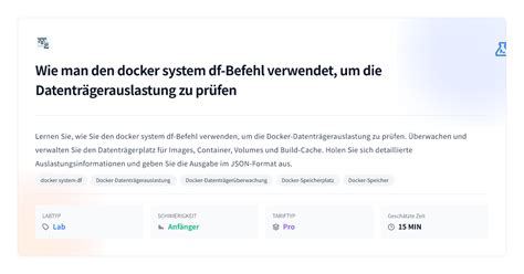 Wie Man Den Docker System Df Befehl Verwendet Um Die Datenträgerauslastung Zu Prüfen Labex