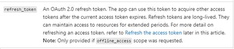 Oauth 20 Not Getting Refresh Token Microsoft Qanda