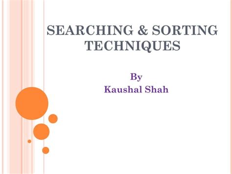 Data Structures Searching And Sorting Ppt