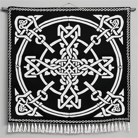 Frame Of Woven Wall Hanging Cnc Art With Celtic Knotwork And Cross S