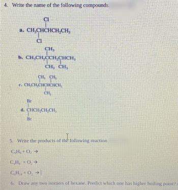 Answered 4 Write the name of the following compounds CI a CH₂CHCHCH₂CH CH b CH CH CCH
