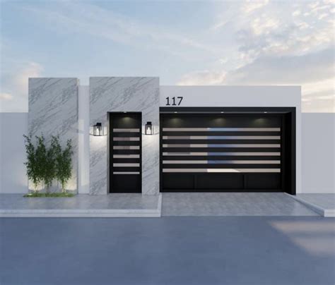 Fachadas Modernas De Un Piso Porton Y Puerta De Entrada Portones