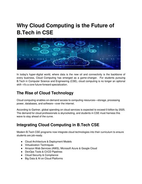 ppt why cloud computing is the future of b tech in cse powerpoint presentation id 14472422