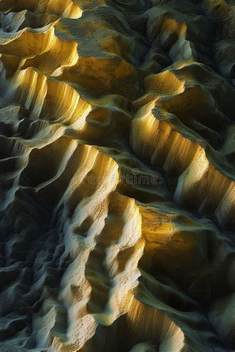 Aerial Lidar Gis Map Of A Desert Plateau Showcasing Elevation Gradients Sand Dune Patterns And