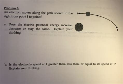 solved problem 3 an electron moves along the path shown to
