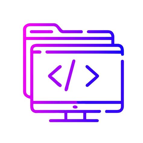 Code Icon Outline Gradient Premium Ai Generated Vector