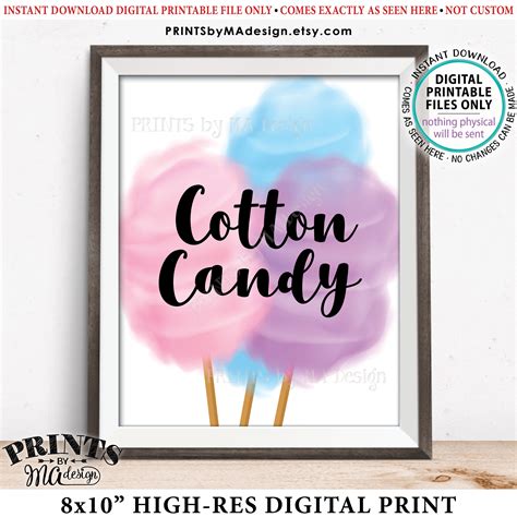 Cotton Candy Sign Cotton Candy Station Wedding Decor Birthday