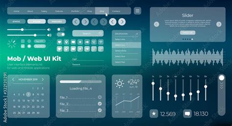 vector ui ux kit for mobile applications and web sites universal user