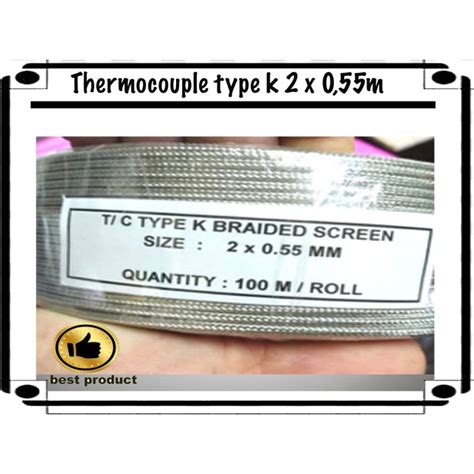 Jual Ready Kabel Thermocouple Type K 2 X 055 Screen Kabel Sensor Panas