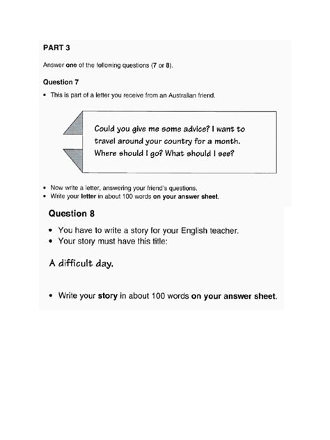 Writing Part 3 Part 7 8 Pdf