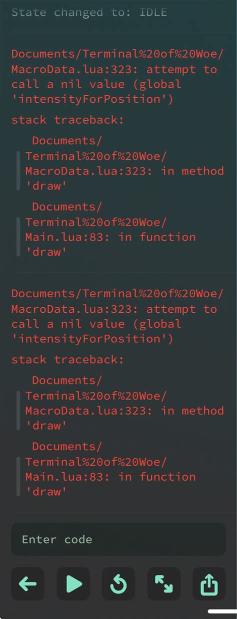 Terminal Of Woe Code Sharing Codea Talk
