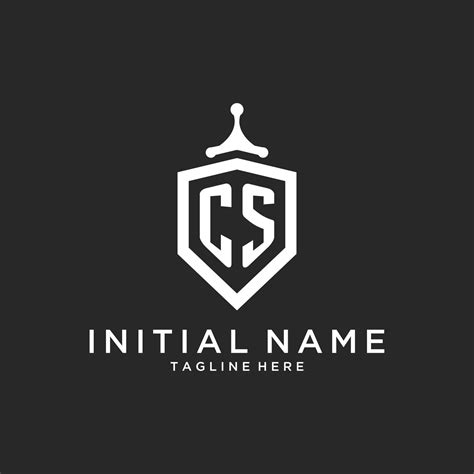 Cs Monogram Logo Initial With Shield Guard Shape Design 15785028 Vector